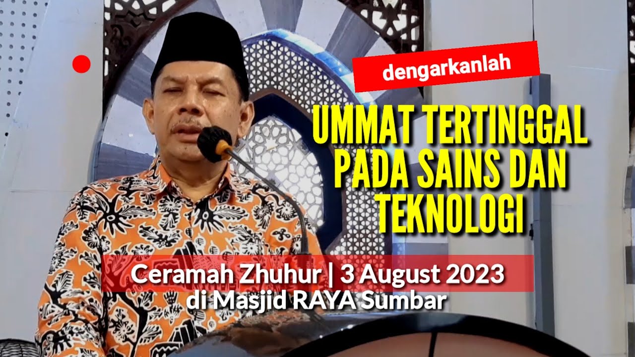 🔴 Dr. Zaim Rais, MA Sutan Sulaiman [New] Ceramah Zhuhur di Masjid RAYA ...