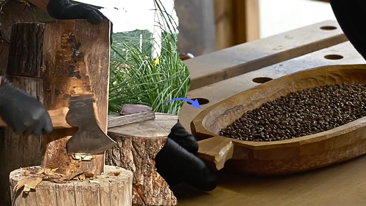 Cabin woodworking . solo work . log plate . woodworking ASMR - YouTube