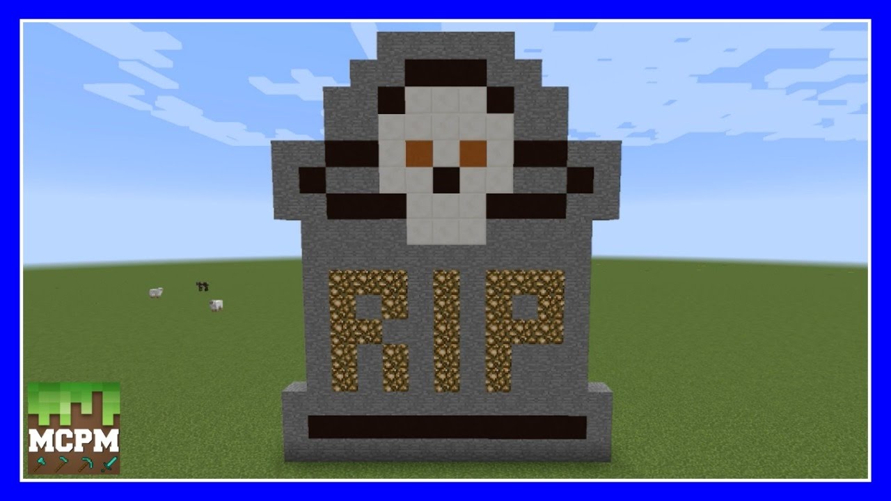 How To Build A Tombstone Pixel Art In Minecraft - YouTube