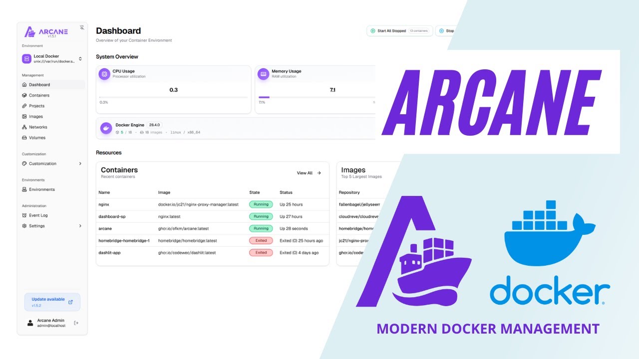 Arcane: El Panel de Control Docker Minimalista y Moderno (Alternativa a ...