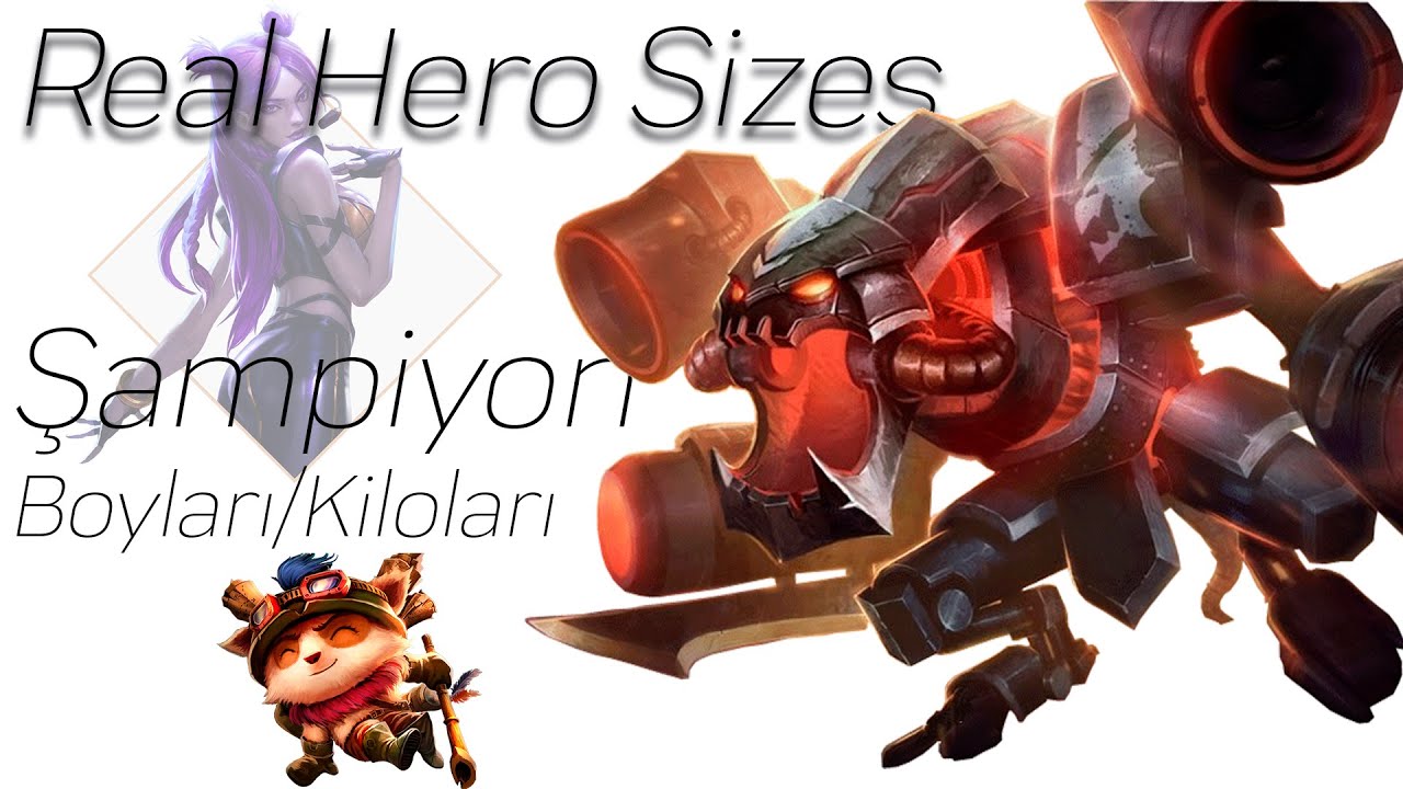 Lol Hero Sizes - Animated | Lol Şampiyon Boyutları / Kiloları ...