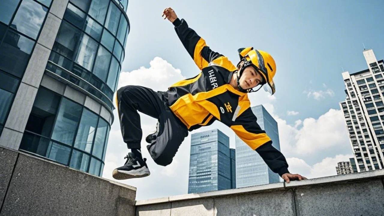 😆🤗Use Parkour Skills To Play The Chasing Game, The Visual Effect Is So ...