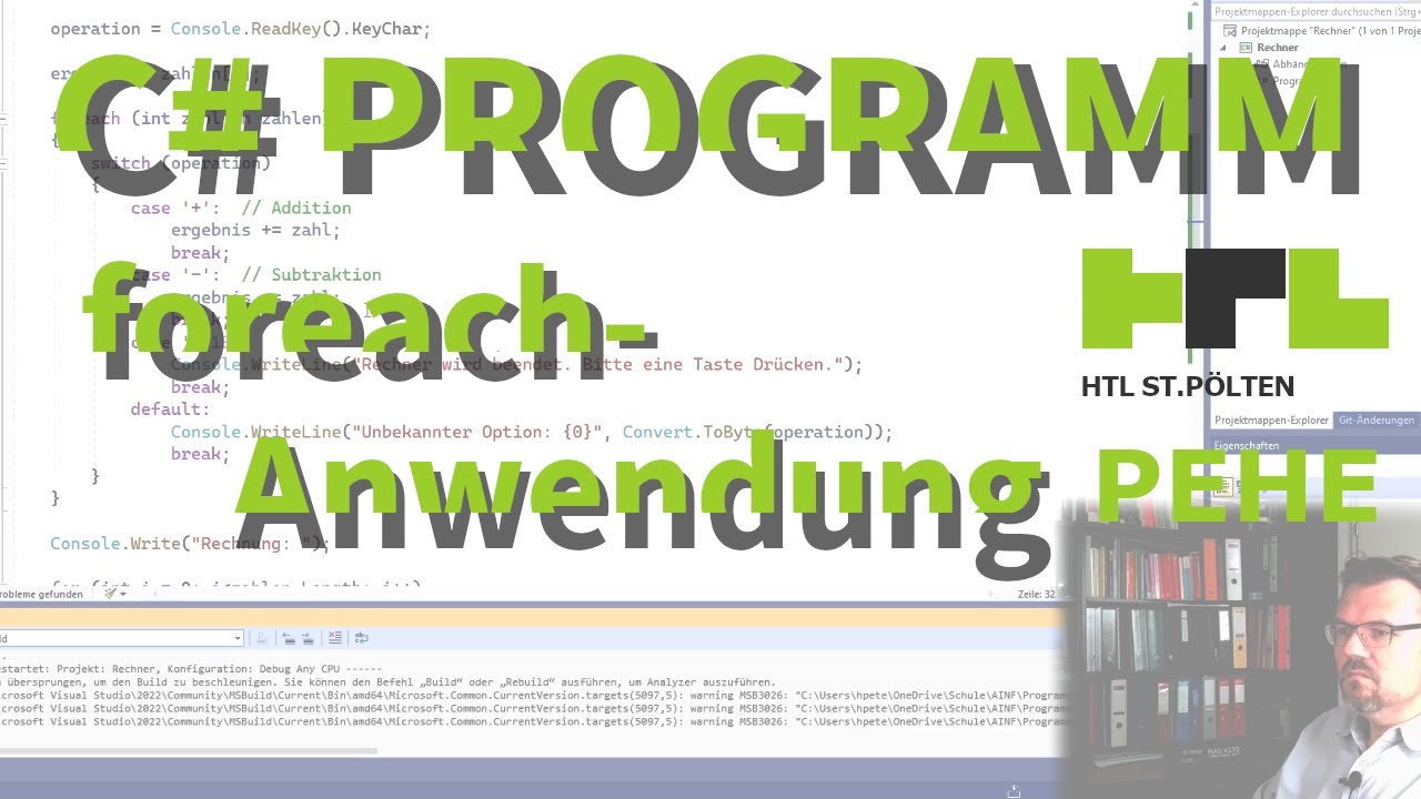 CS 32: foreach-Schleife (Anwendung) - YouTube