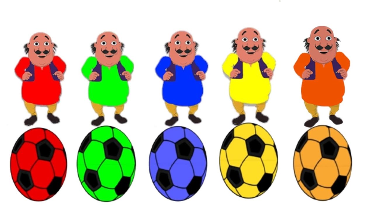 Learn Colors with Soccer Ball toy Motu Patlu for Children | Finger ...