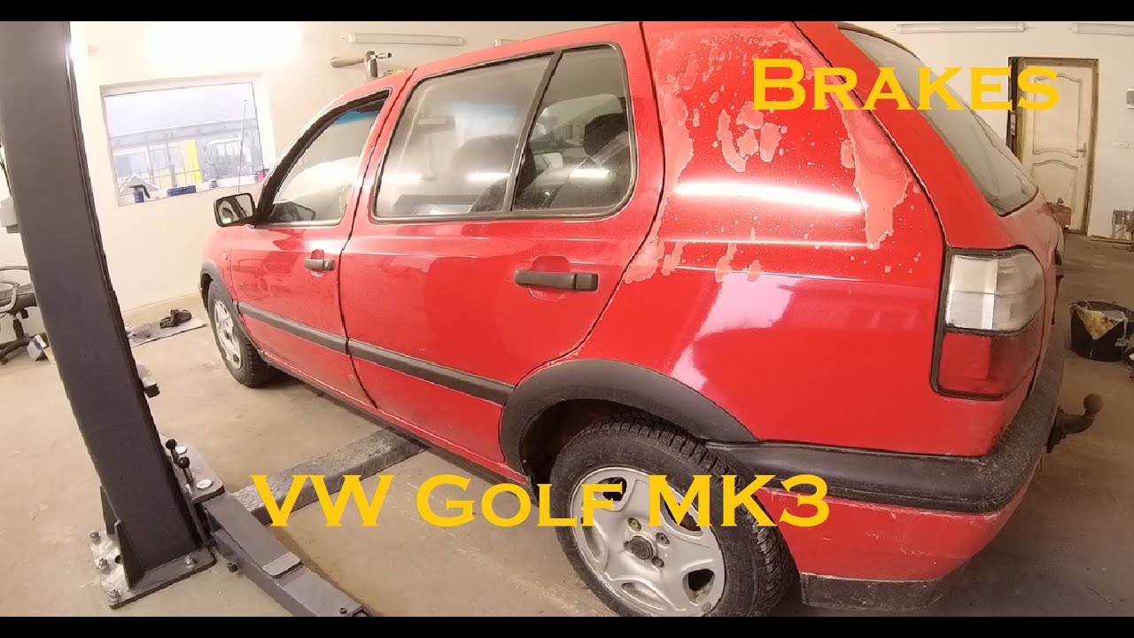 VW Golf MK3 Rear brake pads replacement - YouTube