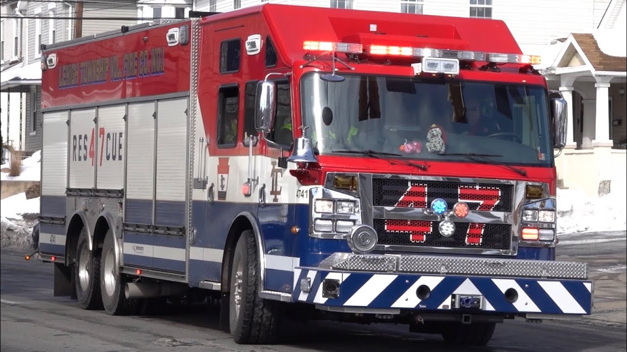 Lehigh Township Vol. Fire Company Rescue 4741 Responding 2/10/21 - YouTube