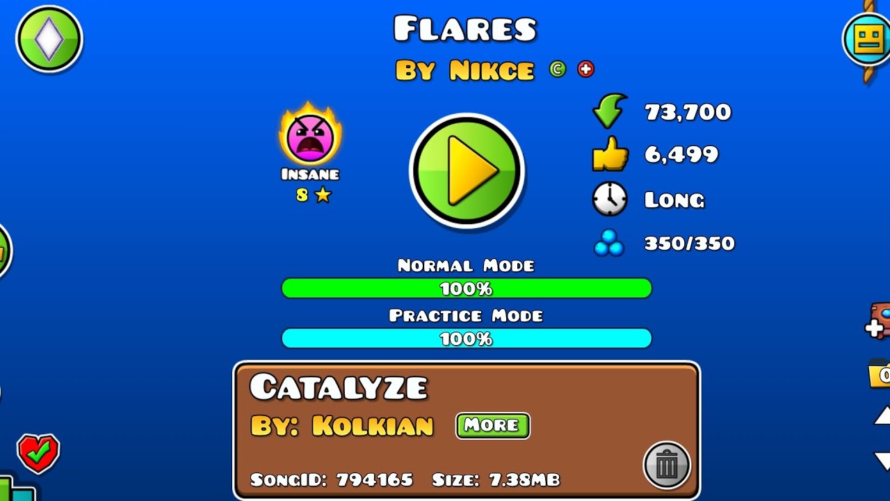 Flares 100% (Insane) By Nikce | Geometry dash - YouTube