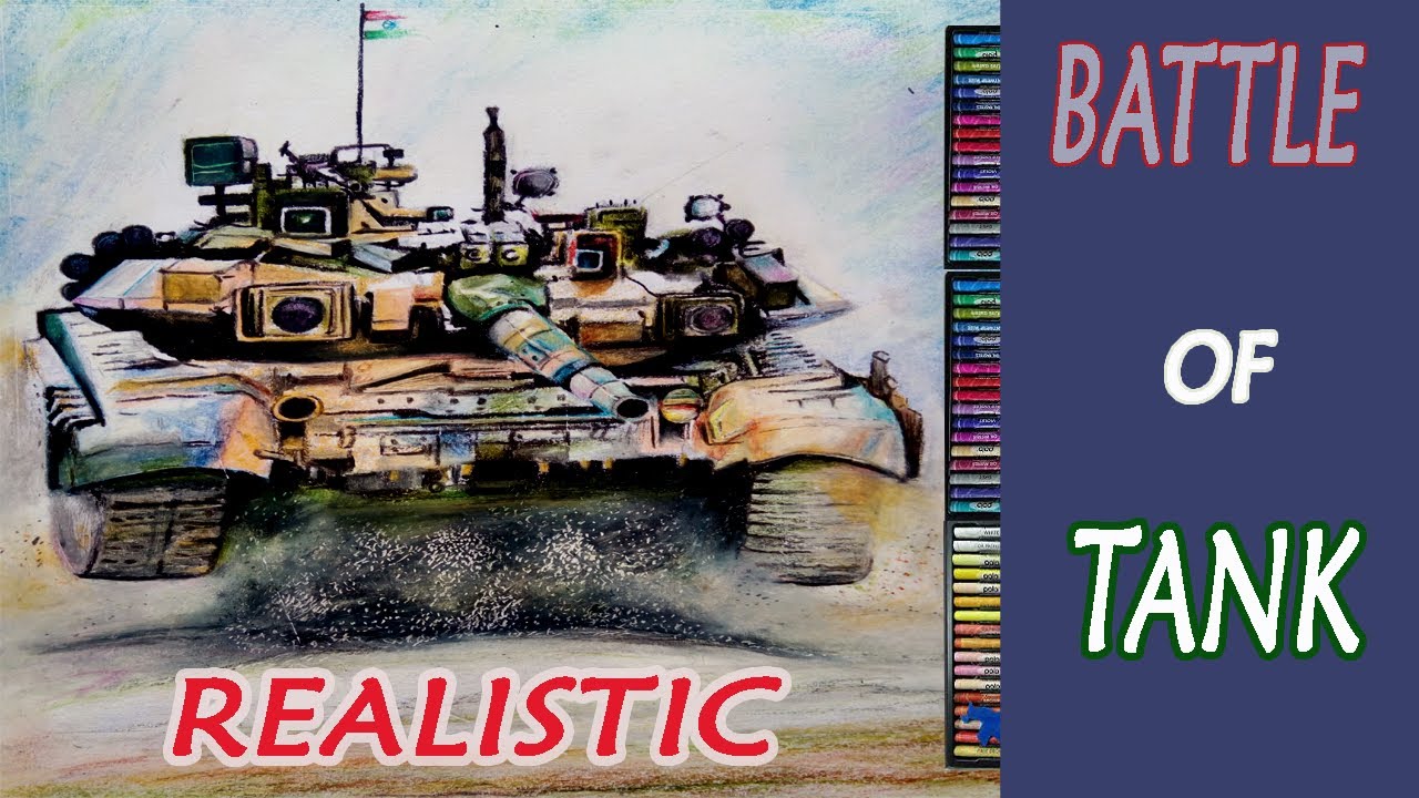 Battle of tank time lapse drawing - YouTube