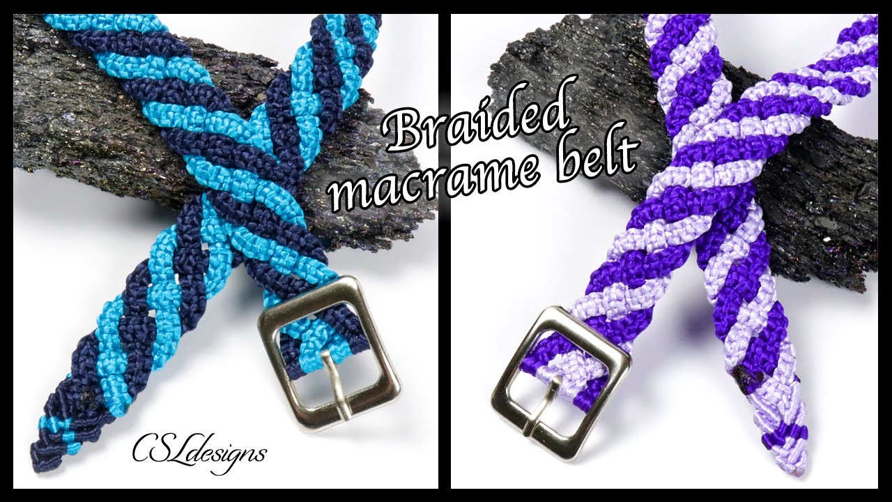 Braided macrame belt - YouTube