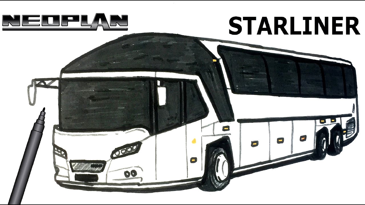 Easy Drawing Neoplan Starliner Bus I Kolay Neoplan Starliner Çizimi I ...