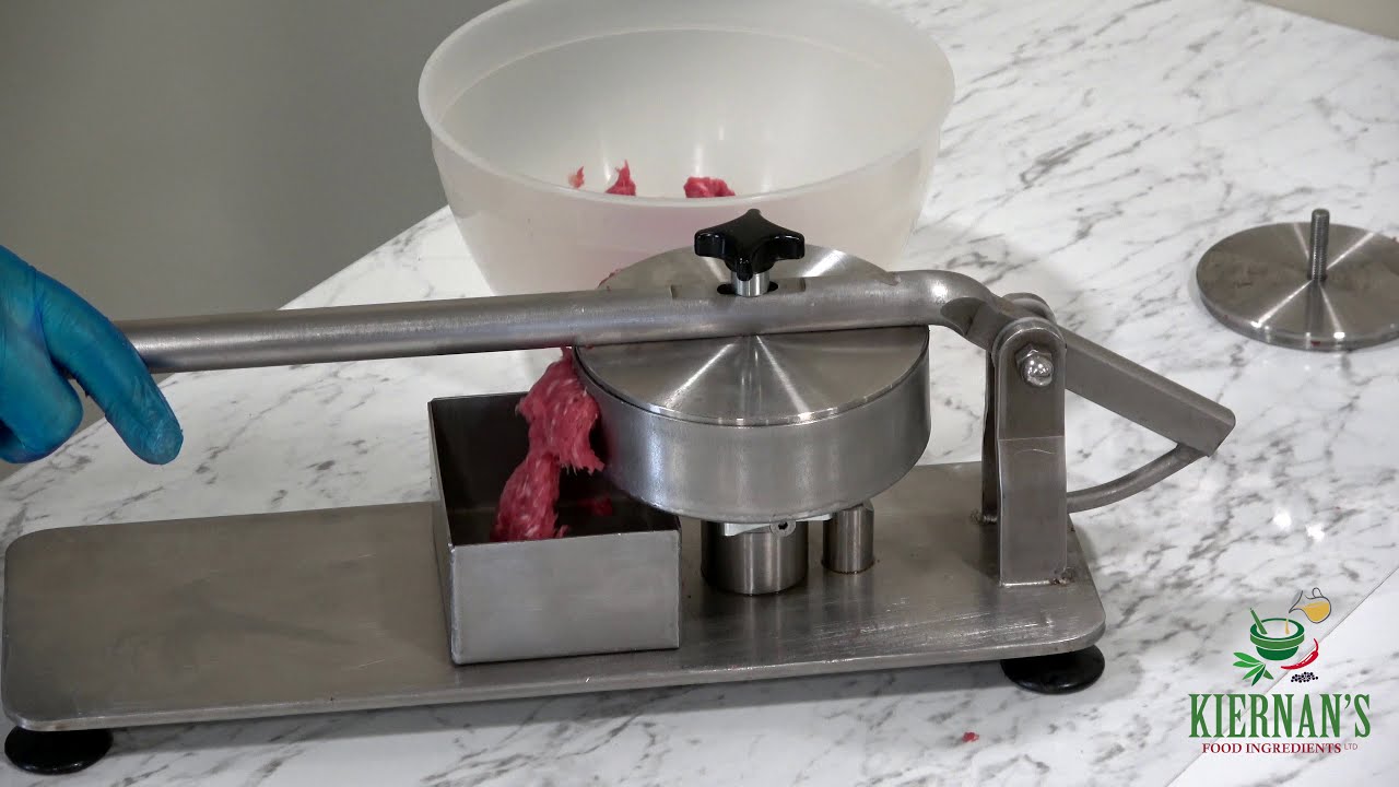 Hand Burger Press I Kiernans Food Ingredients - YouTube