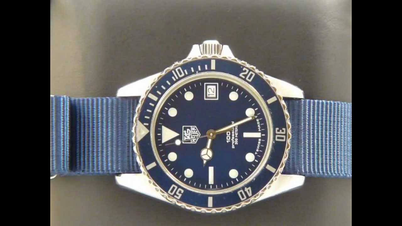 TAG Heuer 1000 Submariner Man watch blue edition on a blue NATO band ...