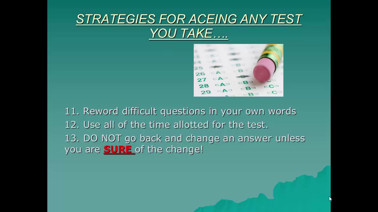 Ace that Test part II - YouTube