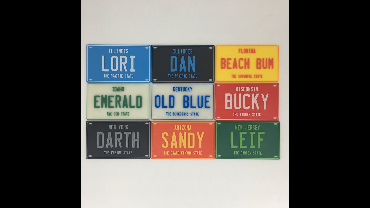 Plastic Personalized State License Plates for Bikes & eBikes - 3D ...