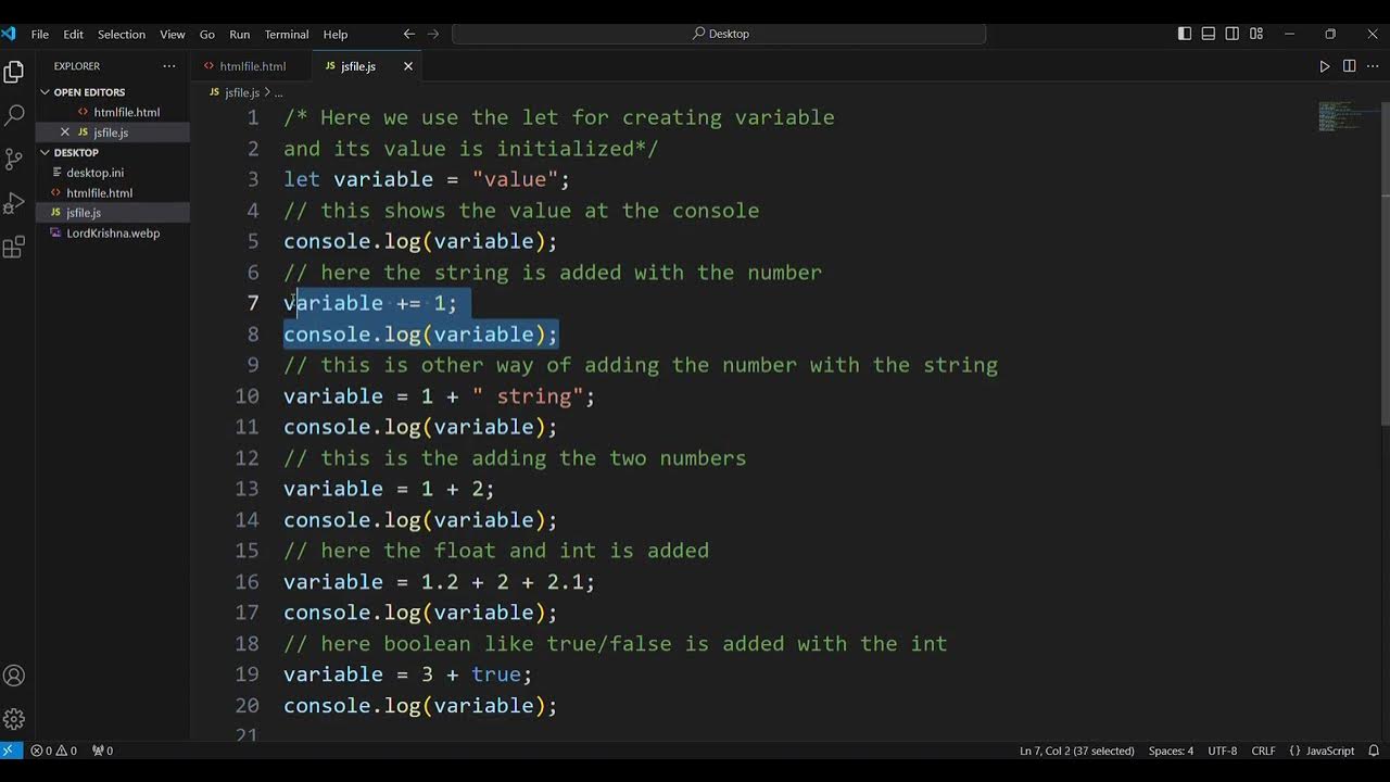 Keyboard Shortcuts And Adding different Datatypes in JavaScript - YouTube