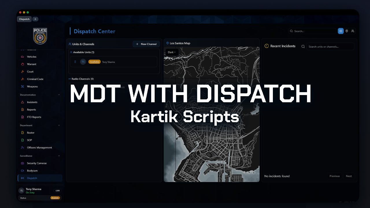 [QBCore/QBOX/ESX/OX] Kartik-MDT | Advanced MDT & Dispatch w/ Live ...