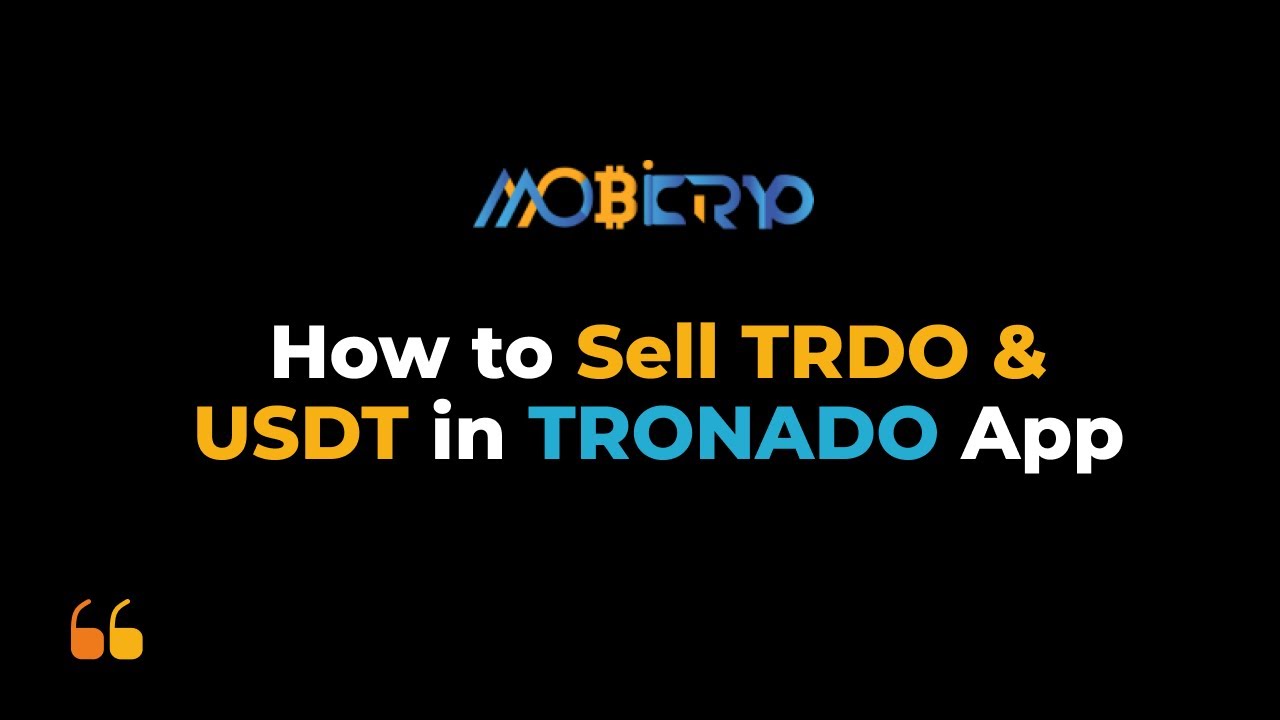 Sell MC TRDO & USDT In Trondao App - YouTube