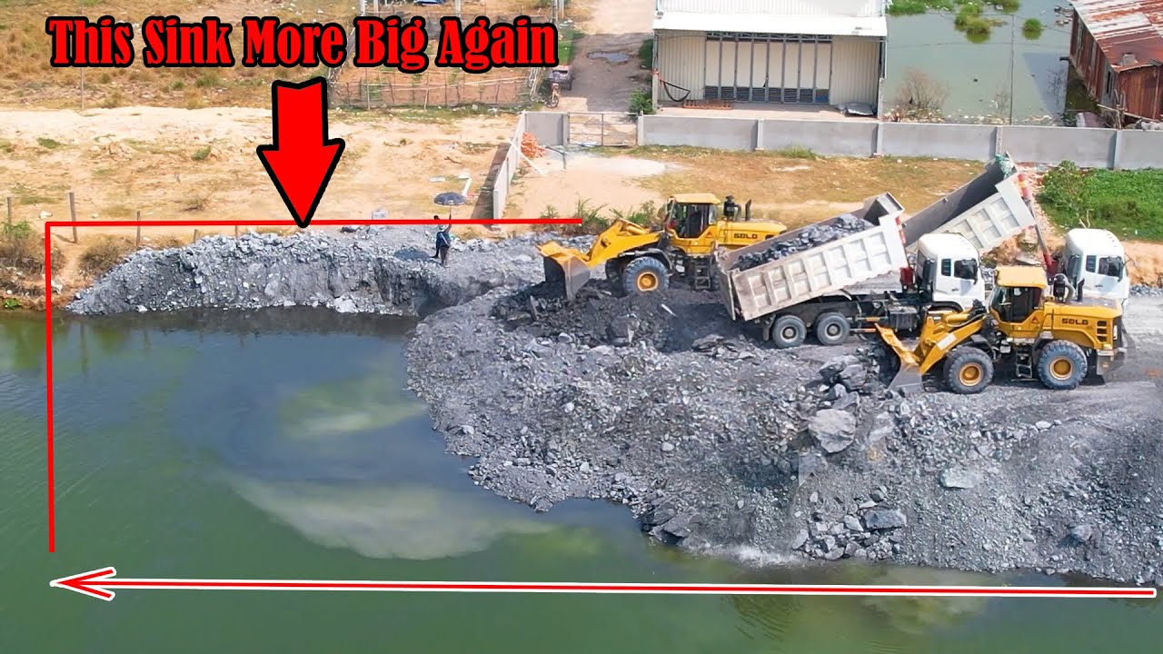 Incredible! This Sink More Big Again, Dump Truck Unloading, Wheel ...