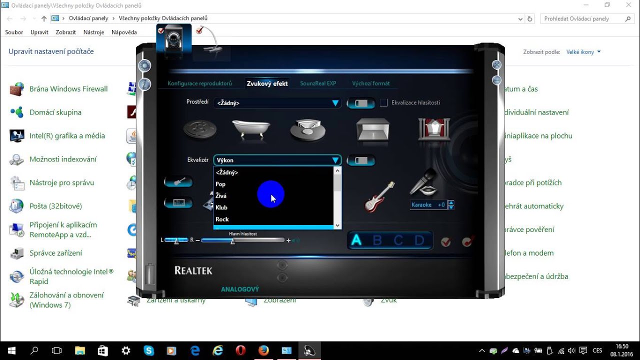 Správce zvuk Realtek ve Windows 10 - YouTube