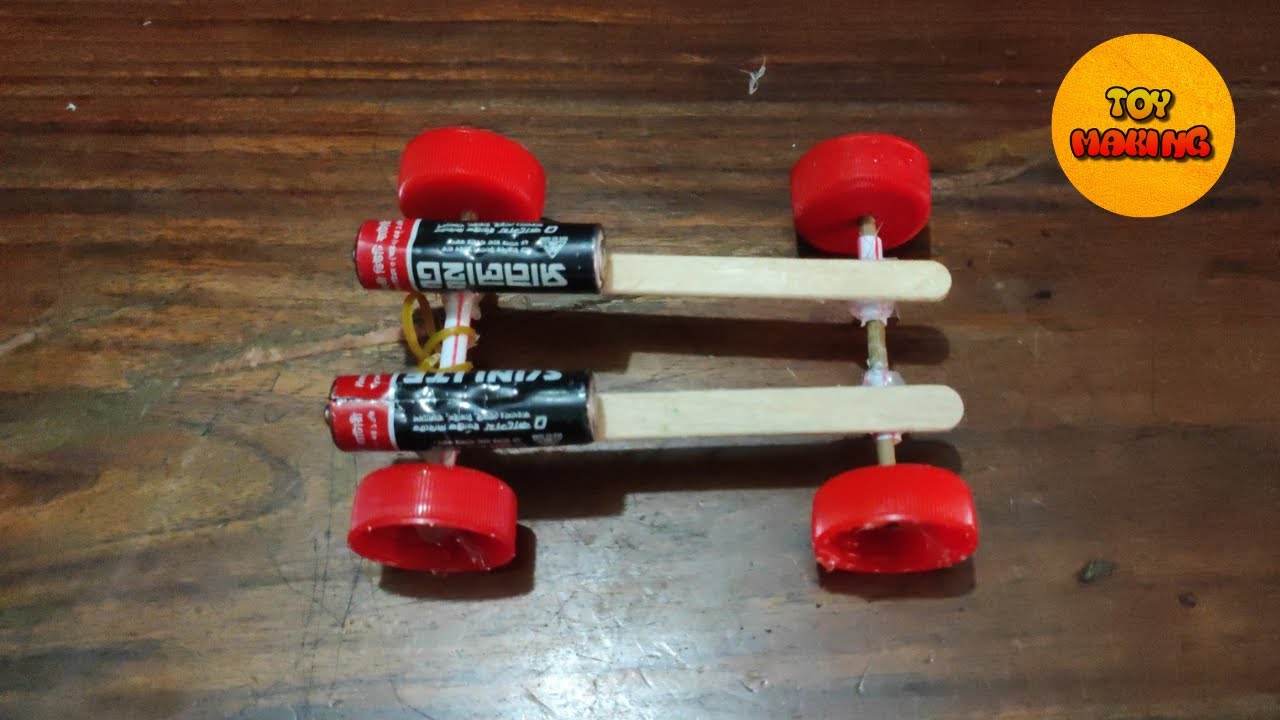 How To Make a Mini Rubber Band Car || Toy Making || - YouTube