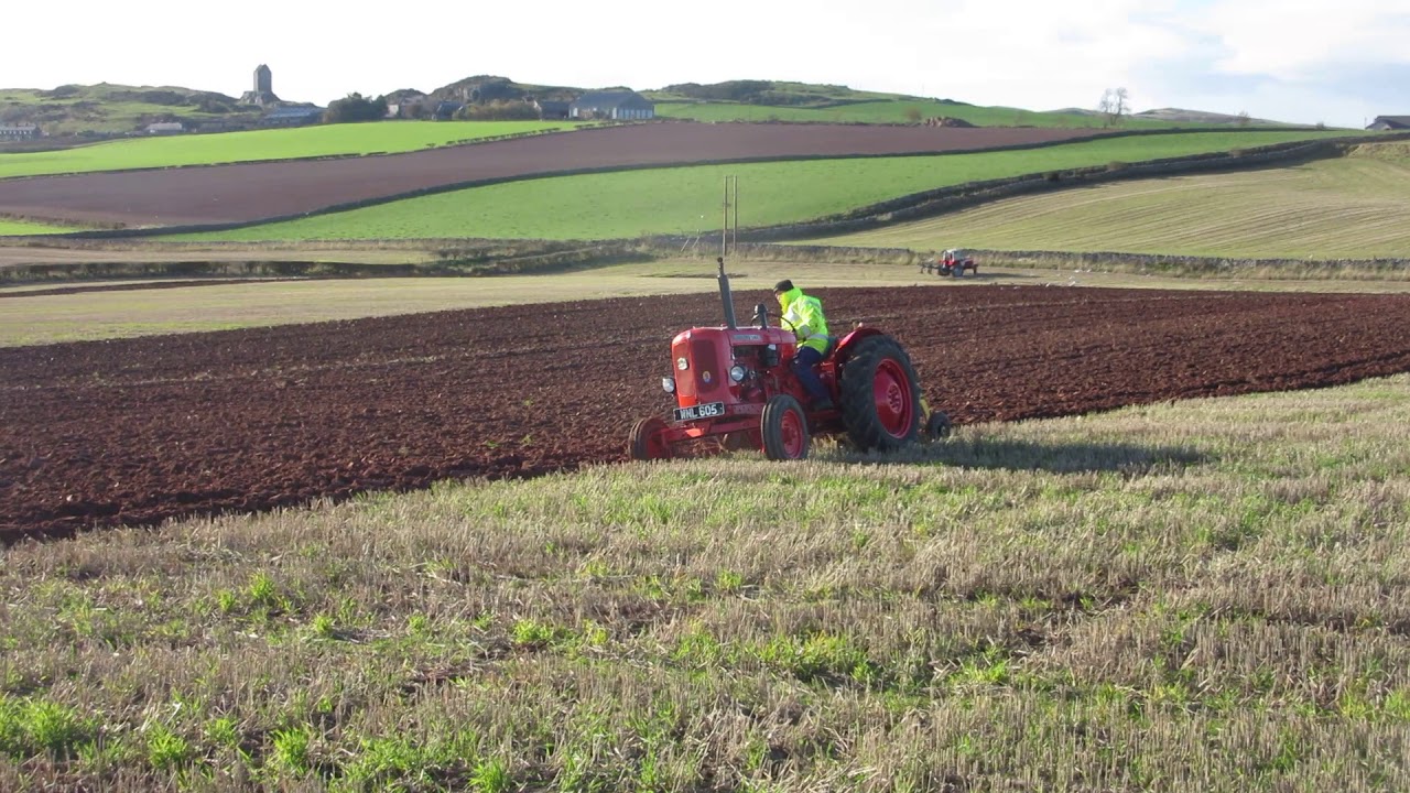Nuffield 342 with Bamford plough in Scottish Borders - YouTube