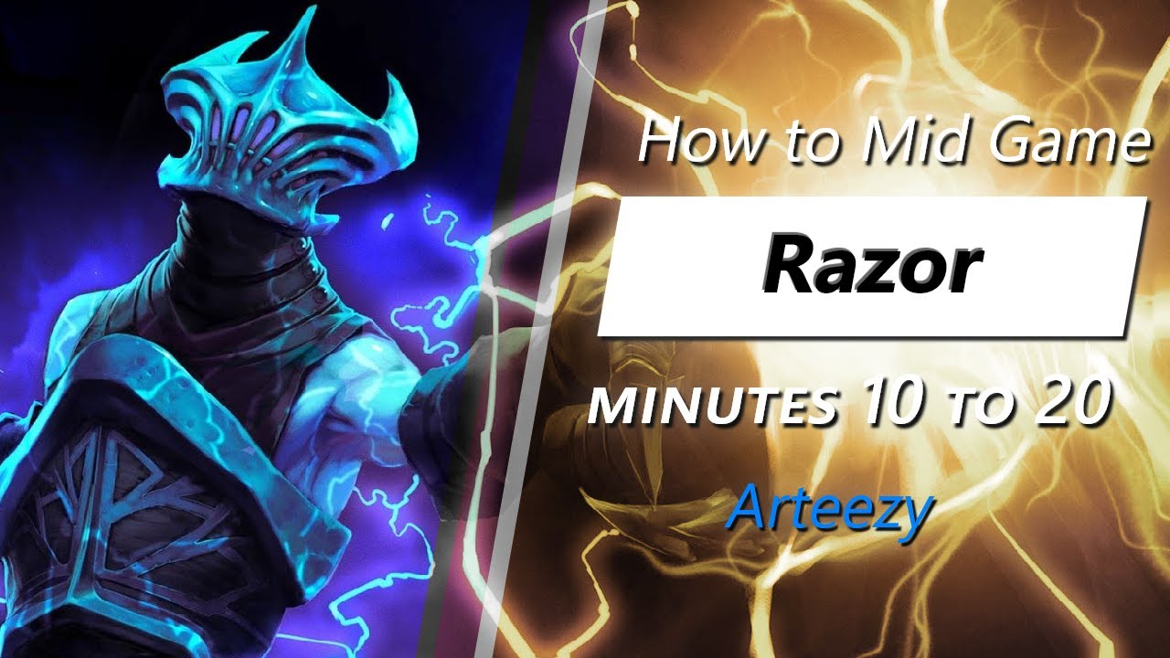 Arteezy mid game Razor | Minute 10 to 20 - YouTube
