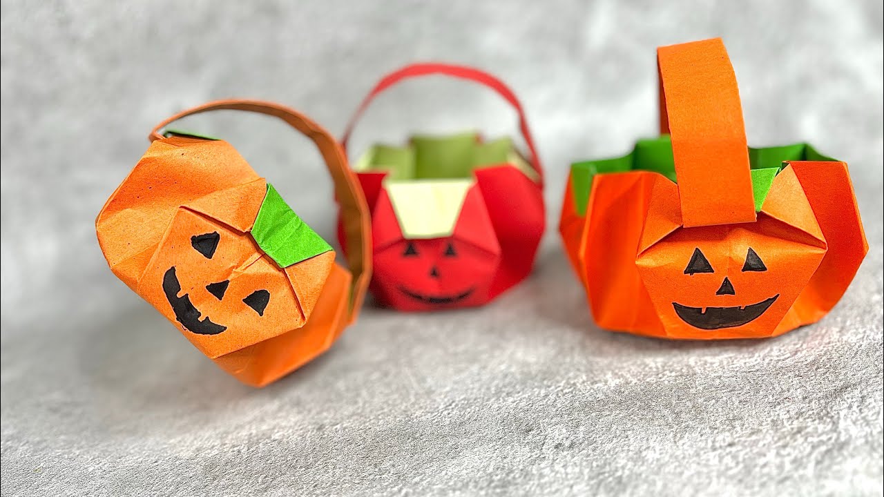 How to make a Halloween Pumpkin Basket | Candy Bucket | Trick or Treat ...