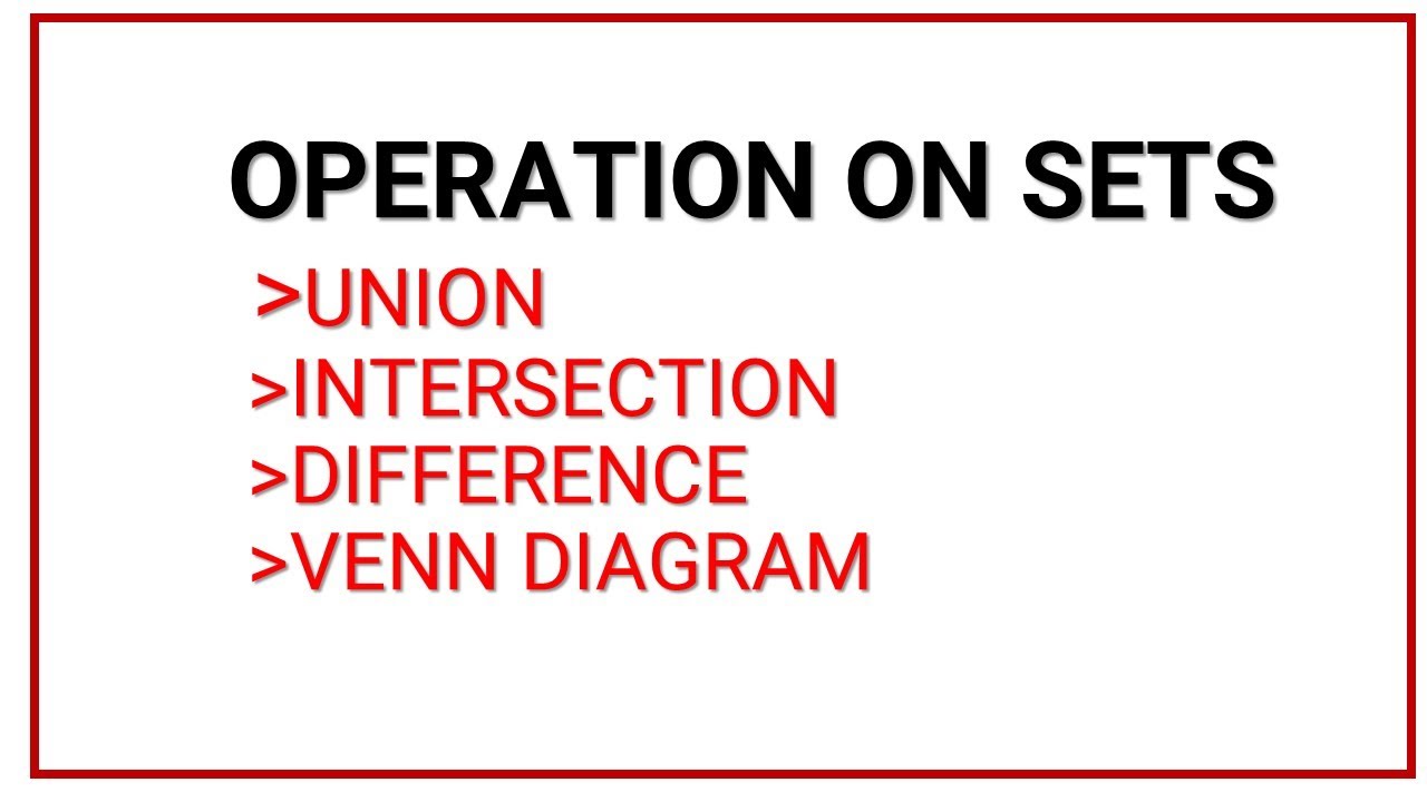 Operation on sets| CBSE XI Maths| Union | intersection | symmetric ...