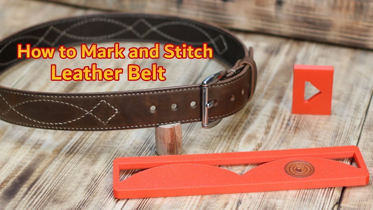 How to Mark and Stitch a Handmade Leather Belt - Tools for Belt Making ...