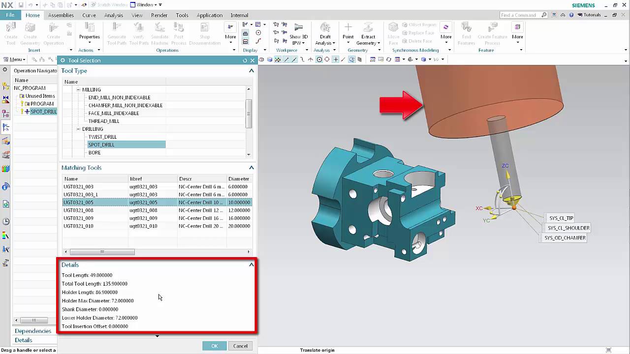 NX11 Manufacturing - Enhanced Tool Selection - YouTube