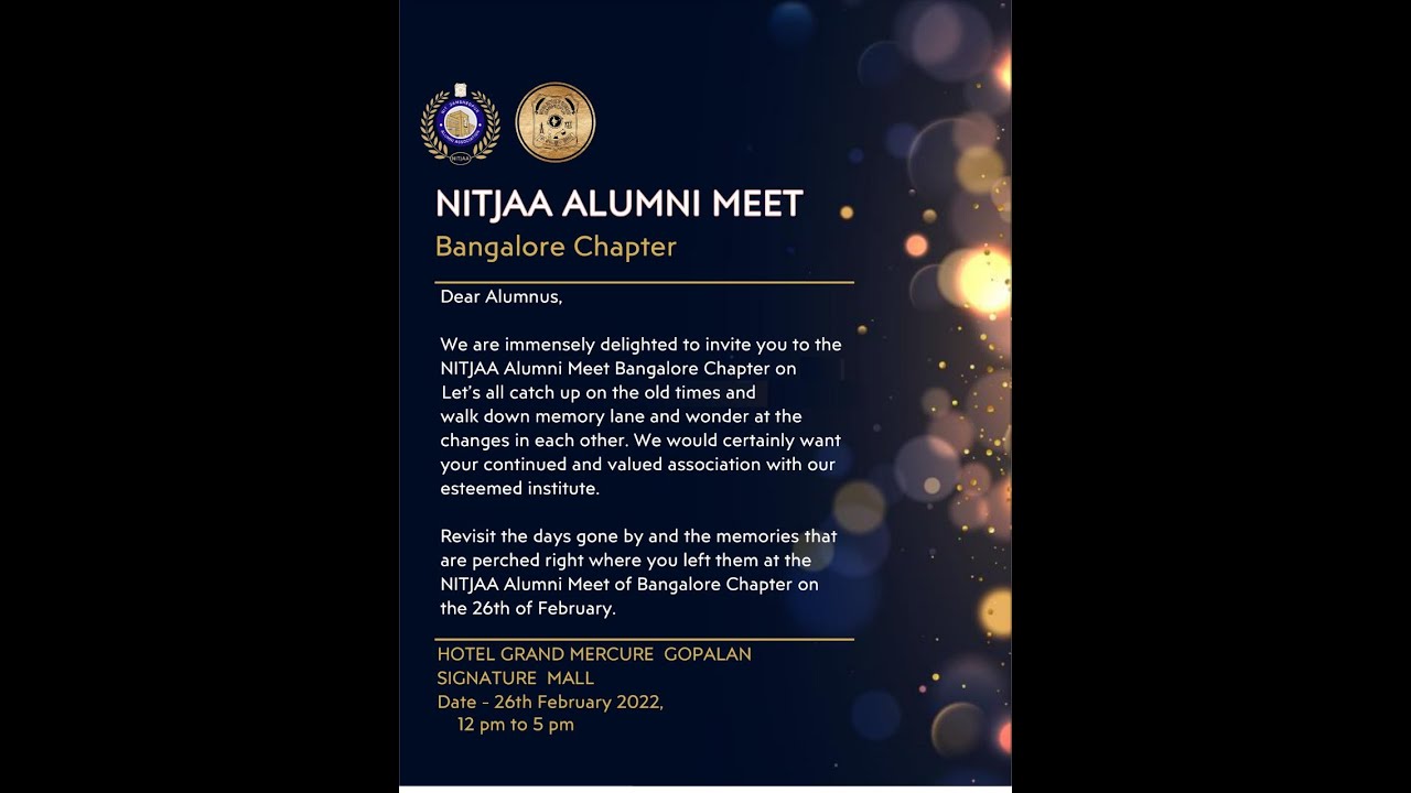 NITJAA Bangalore Meet - YouTube