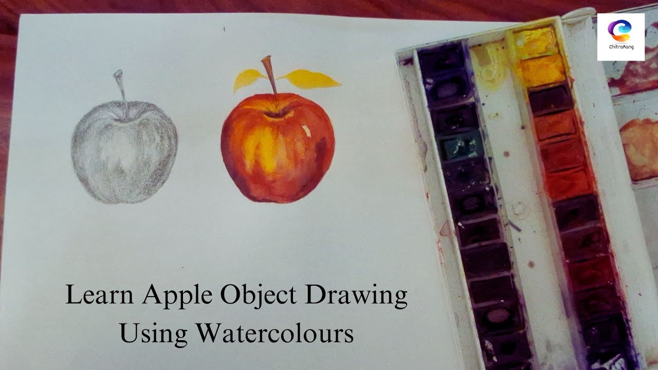 Apple object drawing using Watercolours | ChitraRang Fine Art Academy ...