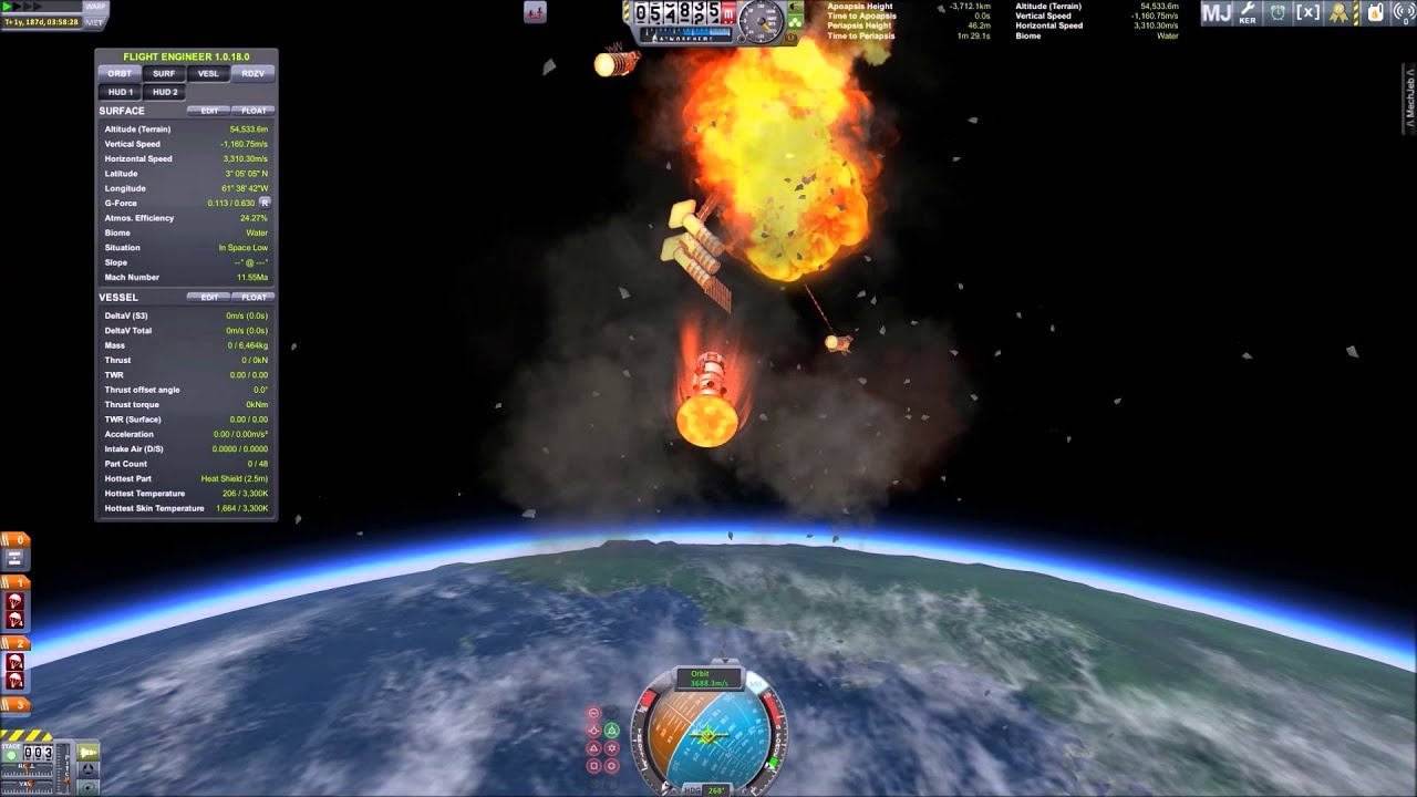 Kerbal Space Program : Entering Kerbin's Atmosphere too fast - YouTube