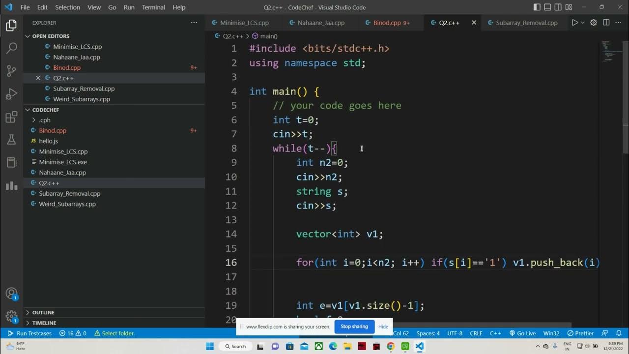 Minimum distance between 1s || CodeChef Solution - YouTube
