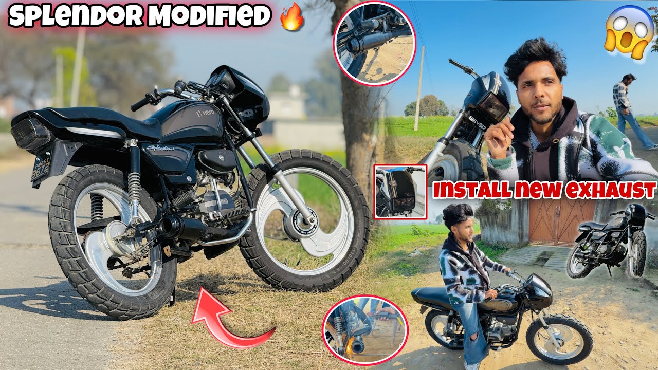 SPLENDOR MODIFIED😱 || Install New Sc Project Exhaust || Superb Sound🔥 ...
