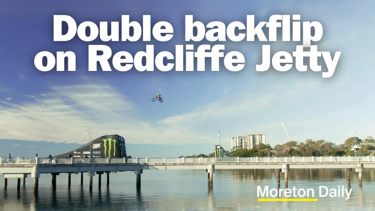 World first stunt on Redcliffe Jetty - Moreton Daily News - YouTube