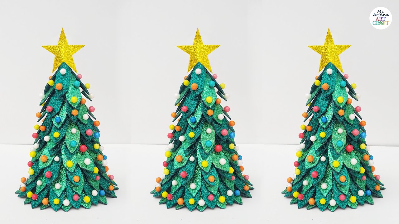 How to make Glitter Foam Sheet Christmas Tree | Christmas Craft ...