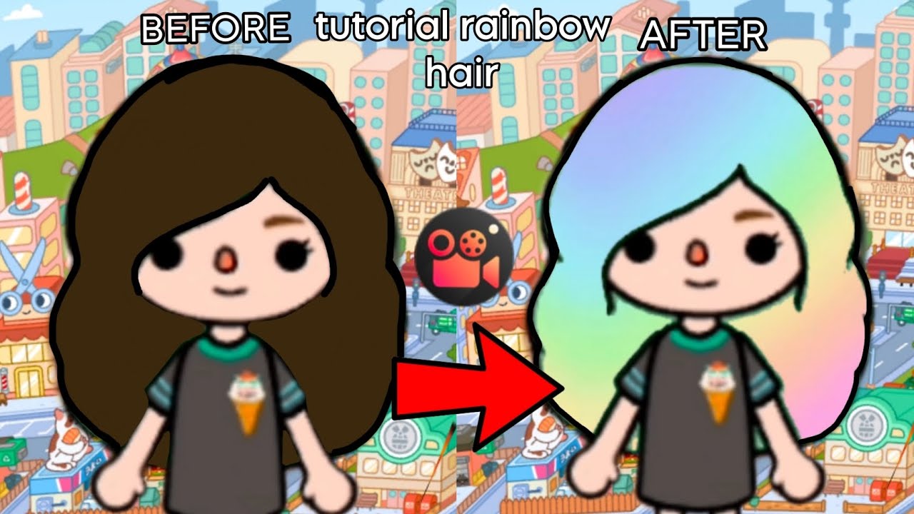 How to make rainbow hair in toca boca #tocaboca - YouTube