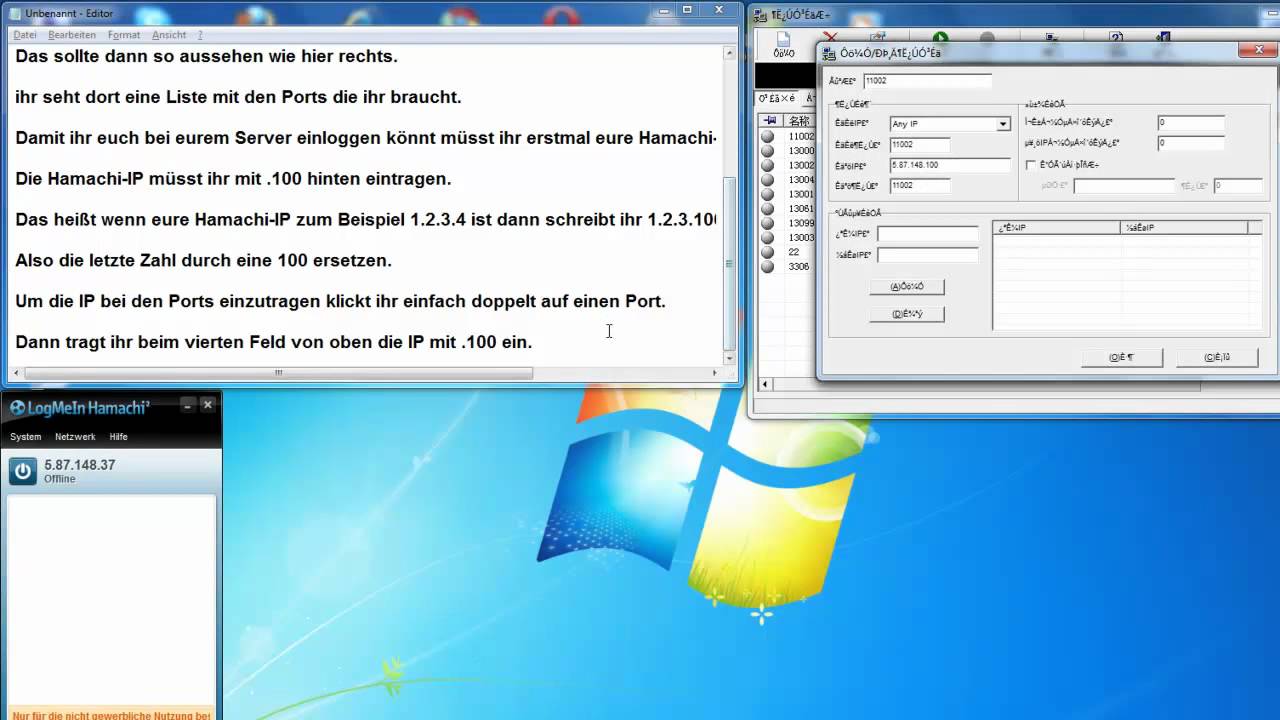 [HowTo]Metin2 Hamachi P-Server: Portmap einstellen [HD] - YouTube