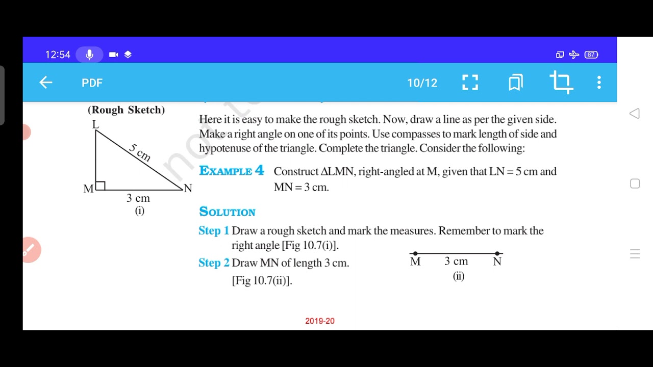 construction of triangle RHS criteria - YouTube