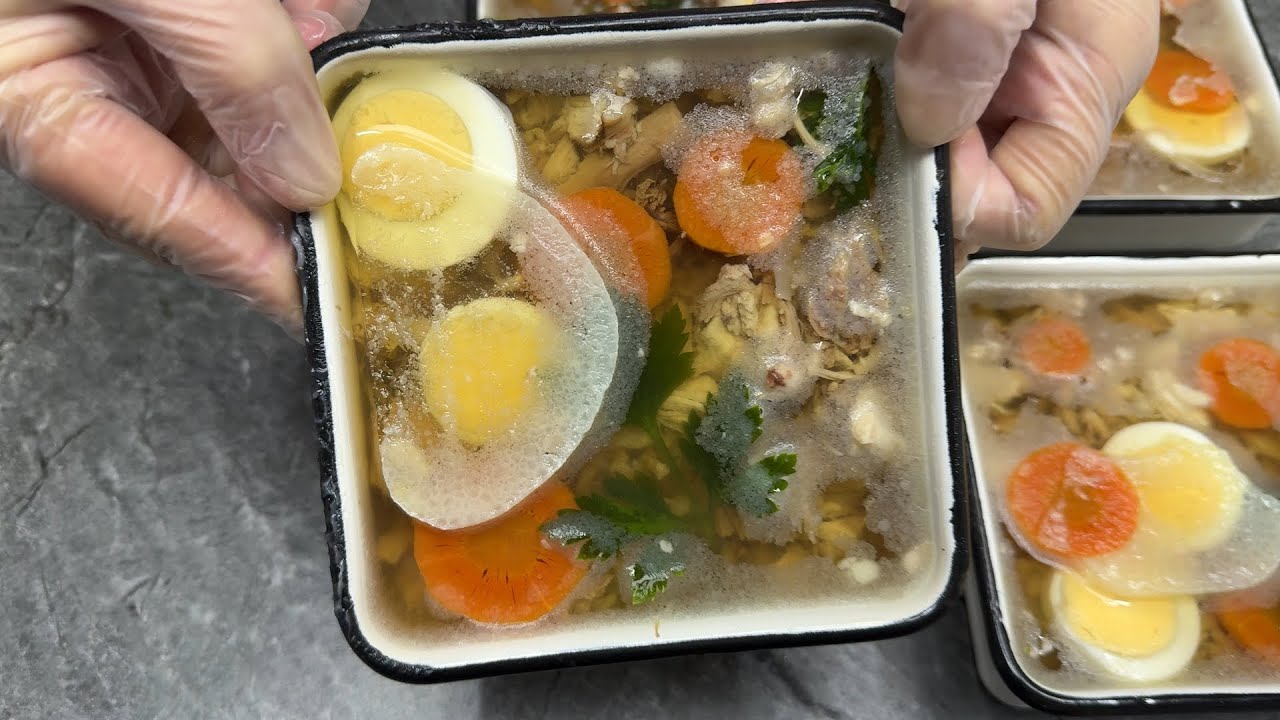 Jellied chicken and pork meat in a slow cooker | Jellied meat without ...