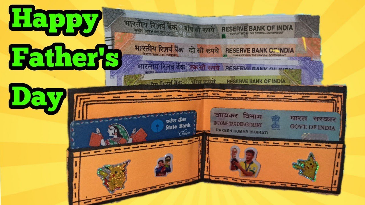 Father's Day gift paper wallet DIY, origami for father's day, father's ...