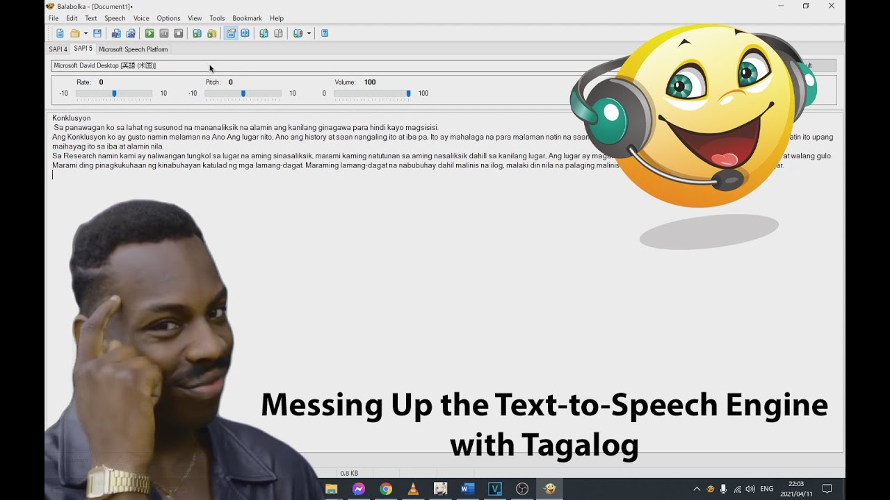 Messing Up the Text-to-Speech Engine with Tagalog - YouTube