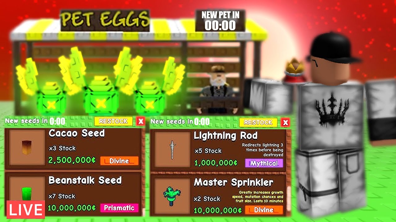 LIVE Grow A Garden Seed, Gear & Egg Stocks - YouTube