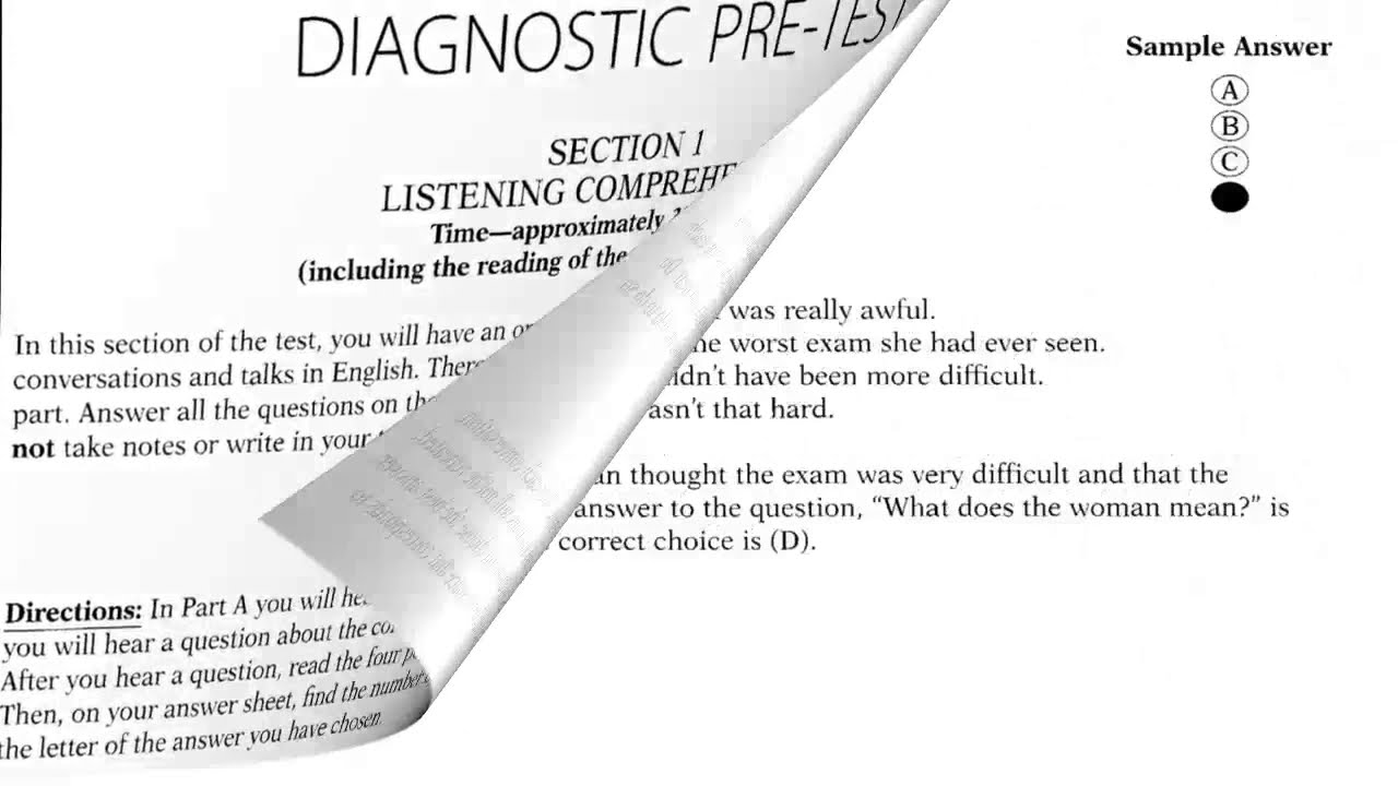 TOEFL DIAGNOSTIC PRE TEST BY LONGMAN - YouTube