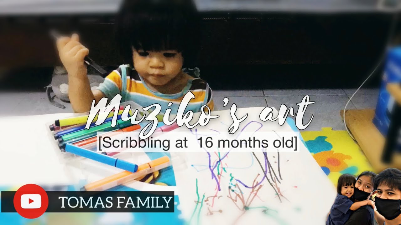Baby scribble | 16 months old - YouTube