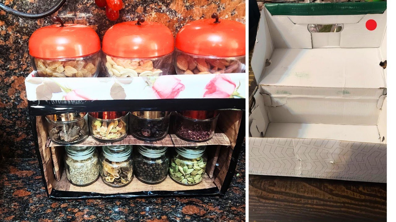 DIY | kitchen Organizer Idea | जूते के box से बनाएं kitchen Organizer ...