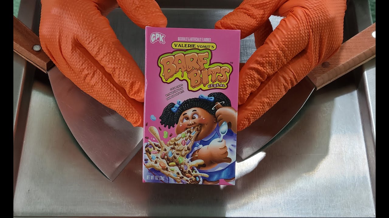 ASMR Garbage Pail Kids Valerie Vomit's Barf Bits Ice Cream Rolls-No ...