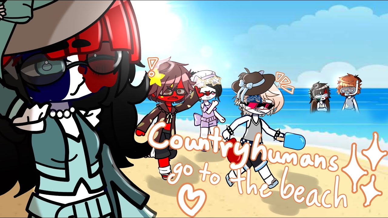 Countryhumans goes to the beach | Countryhumans | Gacha Club | Pls 100 ...