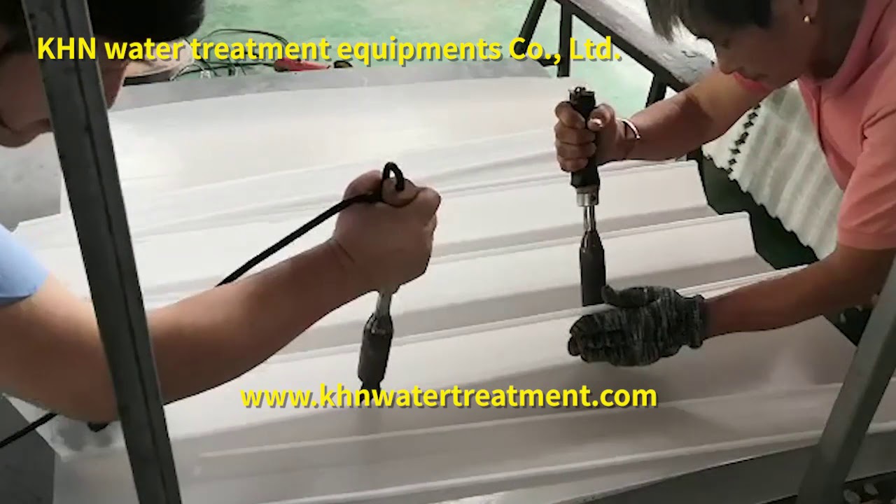 The inclined plate settler installation welding - YouTube